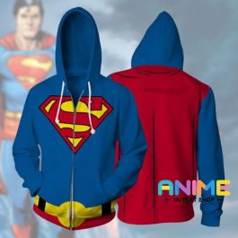 Children and adult hero Superman sweatshirt zipper jacket