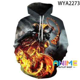 3D Printed Hoodies – Movie Ghost Rider Pullover